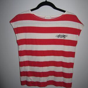 Gucci | Tops | Gucci Red And White Striped Bee Boxy Tshirt | Poshmark